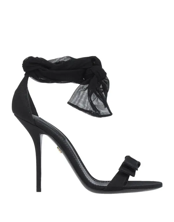 Dolce & Gabbana Grosgrain And Tulle Bow Detailed High Heel Sandals