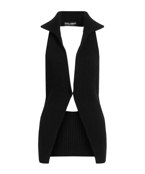 Dolce & Gabbana Solid Color Wool Sleeveless Top
