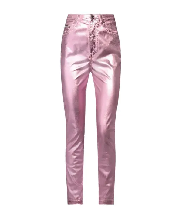 Dolce & Gabbana Fitted Metallic Pants - Pink