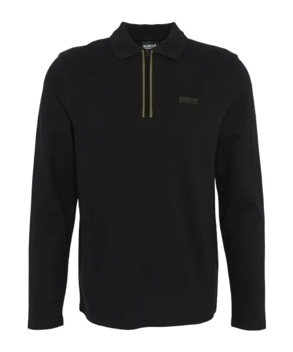 Barbour Long-sleeved Zip-up Polo Shirt - Black