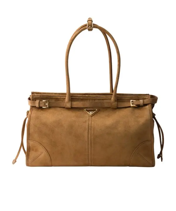 Prada Bonnie Large Suede Handbag