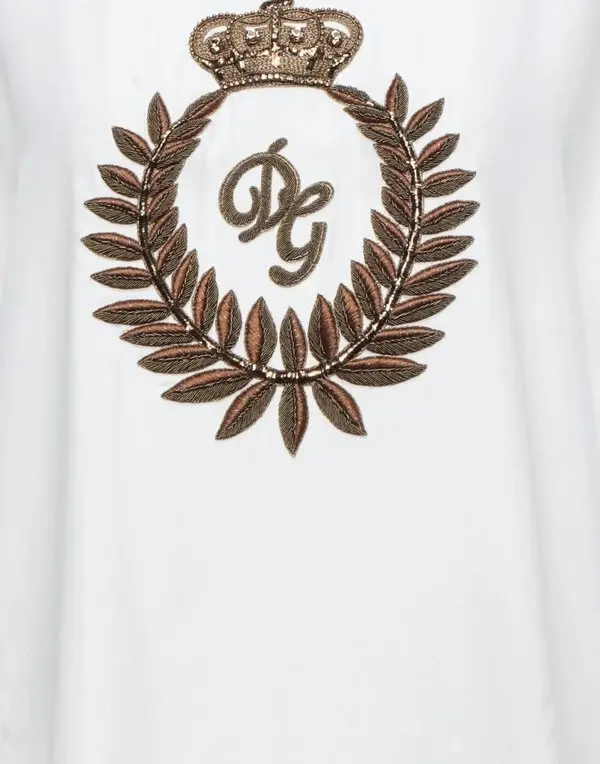 Dolce & Gabbana Short-sleeved Top With Embellished Emblem