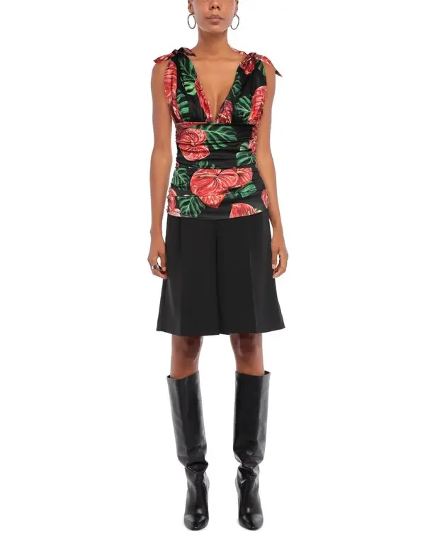 Dolce & Gabbana Sleeveless Floral Print Satin Top - Green