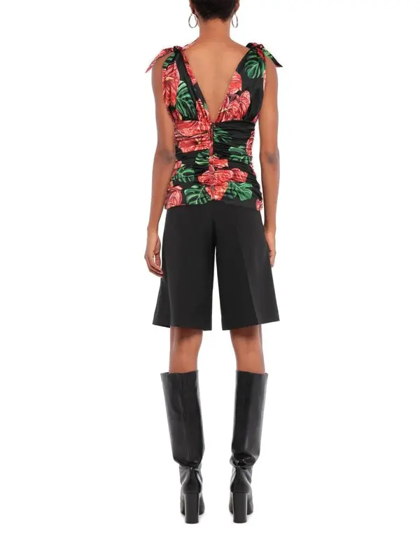 Dolce & Gabbana Sleeveless Floral Print Satin Top - Green