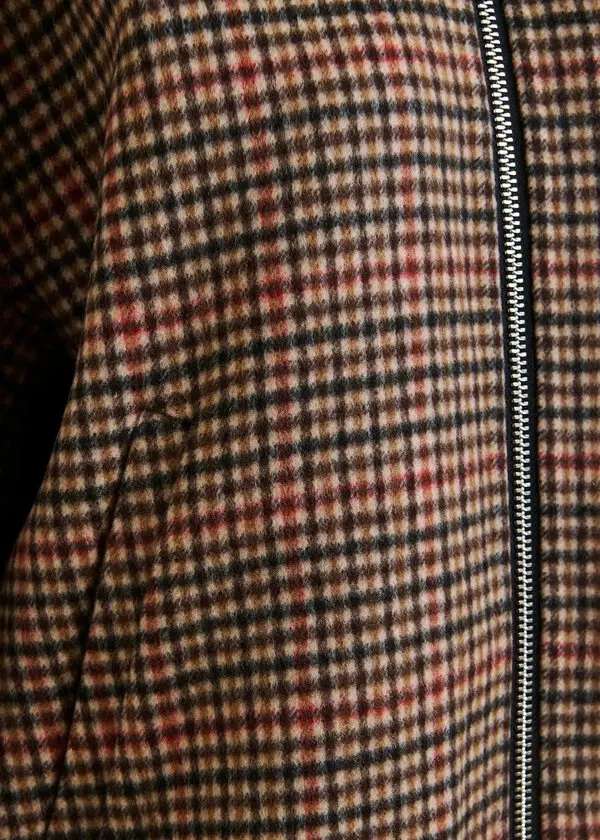 Essentiel Antwerp Checked Wool Bomber Jacket