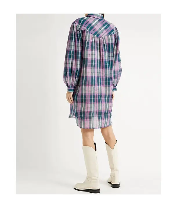 Isabel Marant Étoile Plaid Long Sleeve Shirt Dress