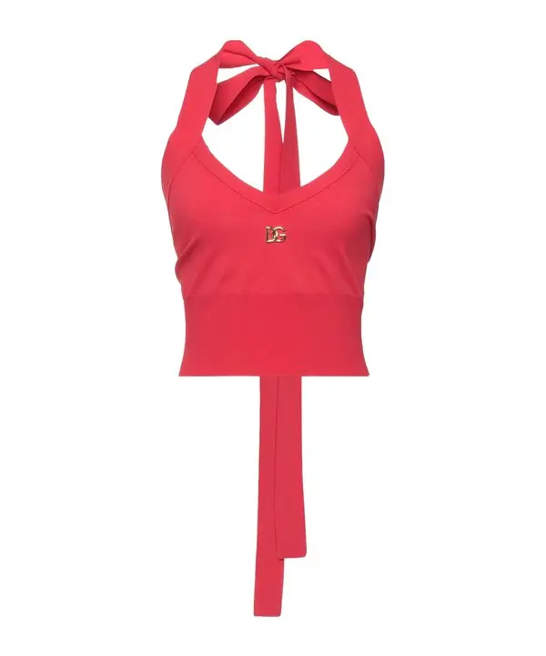 Dolce & Gabbana Solid Color Sleeveless V-neck Top