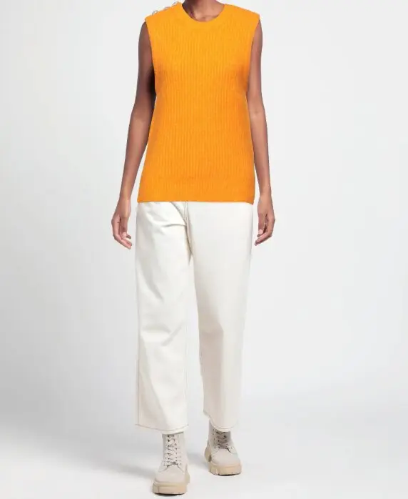 GANNI Sleeveless Crewneck Jumper With Crystal Embellishments