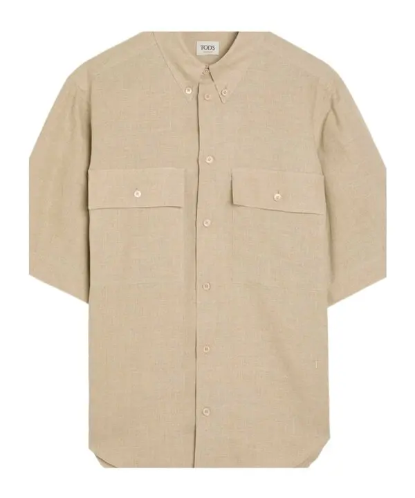 TOD'S Minimalist Versatile Solid Linen Shirt