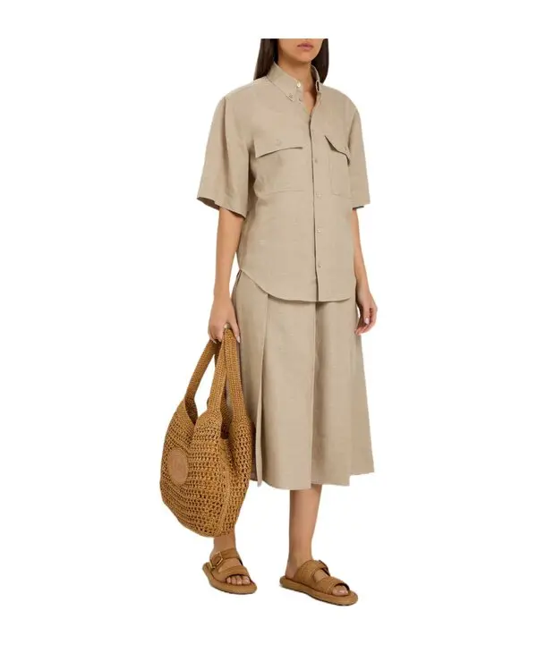 TOD'S Minimalist Versatile Solid Linen Shirt