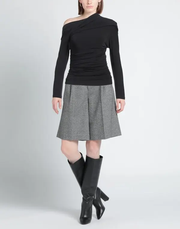 Balenciaga Solid Color Off-the-shoulder Long Sleeve Top