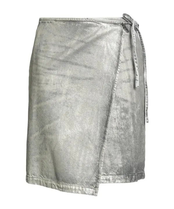 DIESEL® Metallic Denim Wrap Skirt - Gray