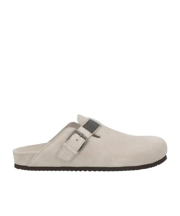 Brunello Cucinelli Suede Mules With Buckle Fastening