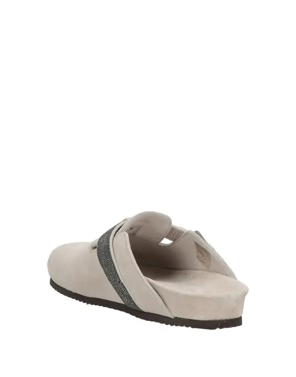 Brunello Cucinelli Suede Mules With Buckle Fastening