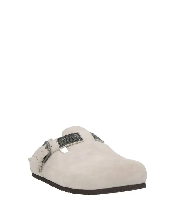 Brunello Cucinelli Suede Mules With Buckle Fastening
