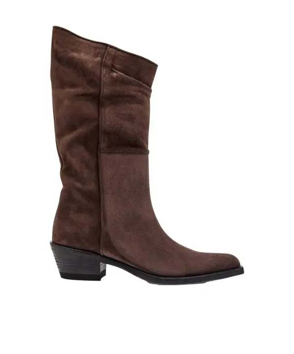 Khaite Draped Suede Mid-calf Boots