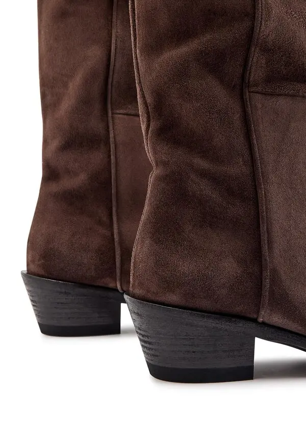 Khaite Draped Suede Mid-calf Boots