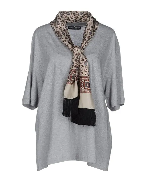 Dolce & Gabbana Jersey V-neck T-shirt With Detachable Application
