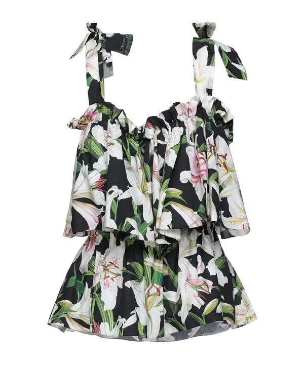 Dolce & Gabbana Sleeveless Peplum Top With Floral Print