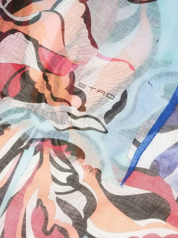 Etro Floral Linen Scarf