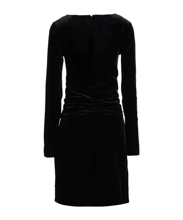 GANNI Velvet Long Sleeve Square Neck Dress
