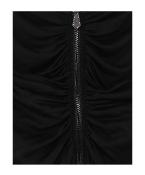 Burberry Solid Color Elastic Waist Midi Skirt