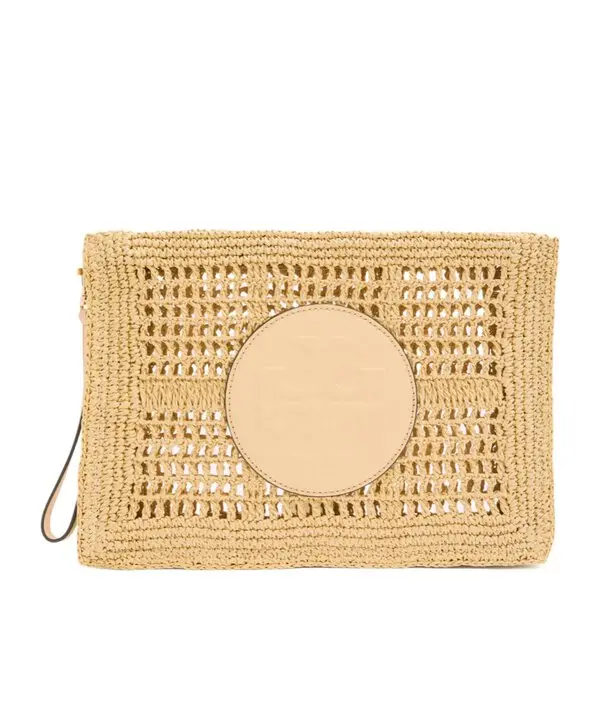 Tory Burch Woven Straw Clutch