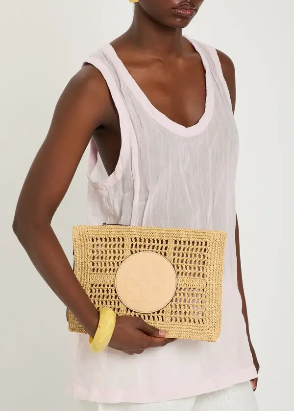 Tory Burch Woven Straw Clutch
