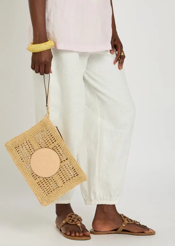 Tory Burch Woven Straw Clutch