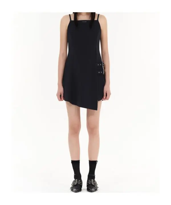 We11Done Paneled Logo Plaque Dress