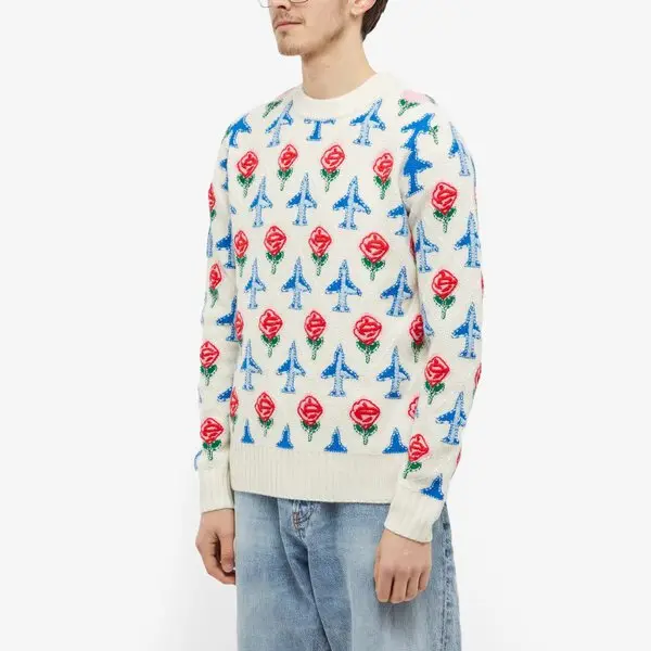 Casablanca Intarsia-knit Crew Neck Jumper