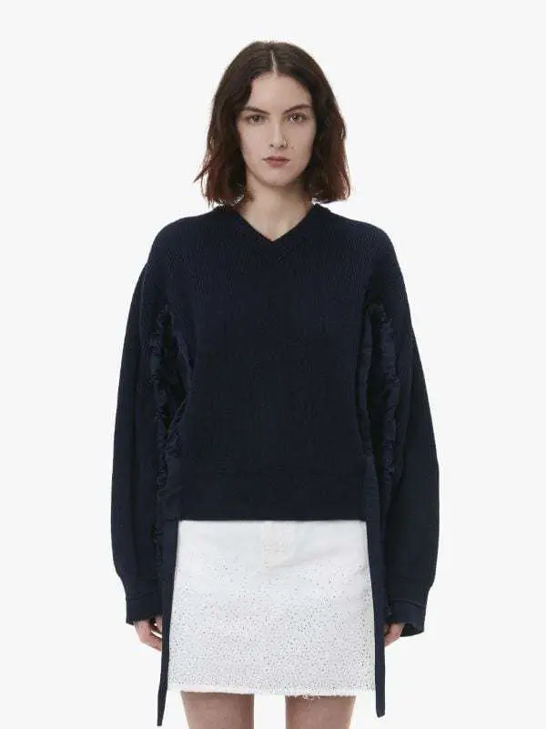 J.W.ANDERSON Ruched-detail Wool-blend Jumper