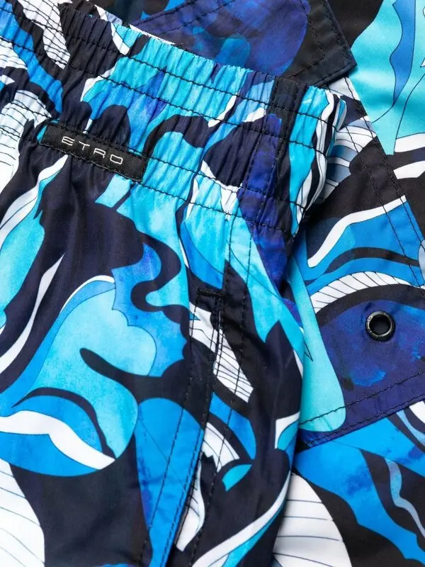 Etro Graphic Print Drawstring Swim Shorts