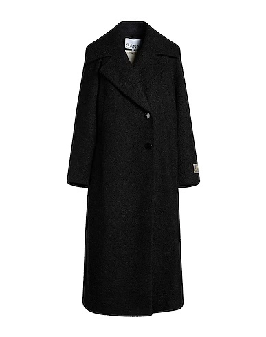 GANNI Single-breasted Bouclé Long-sleeve Coat