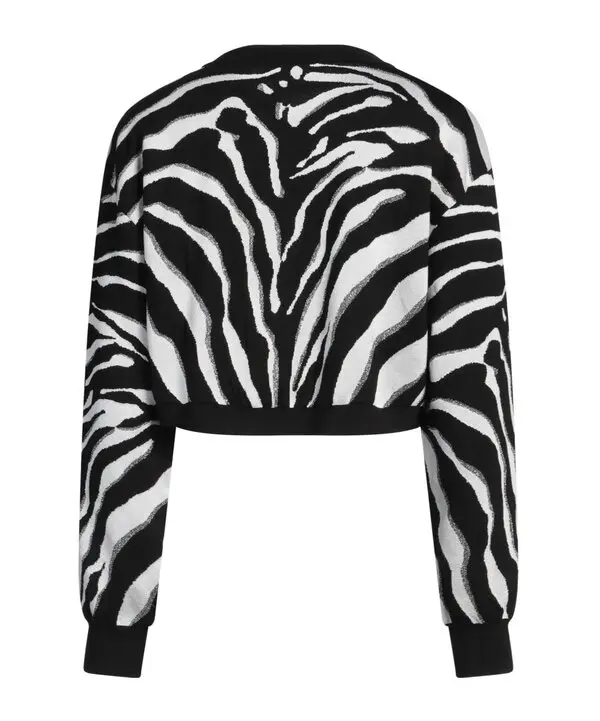 Dolce & Gabbana Zebra Print Metallic Knit Sweater