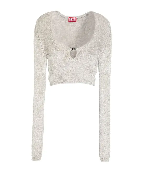 DIESEL® Long Sleeve Knit Top With Deep Neckline
