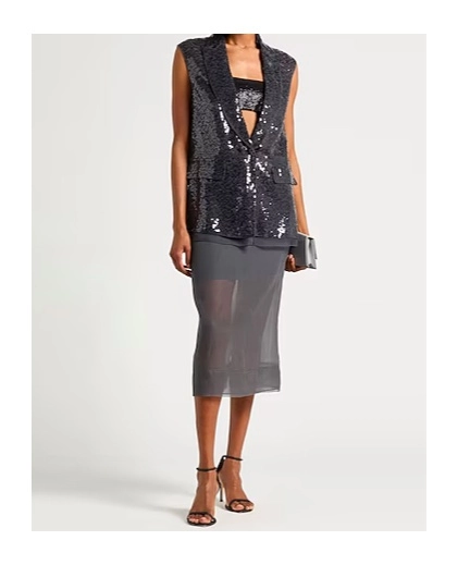Brunello Cucinelli Sleeveless Sequined Blazer