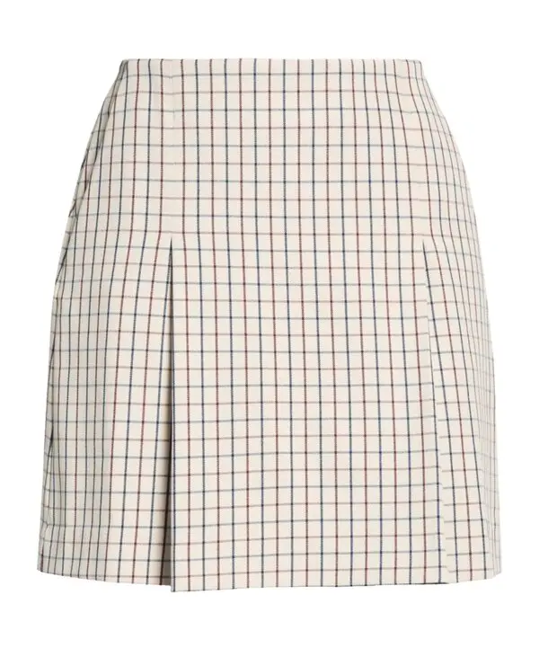 Tory Burch Checked Pleated Skirt