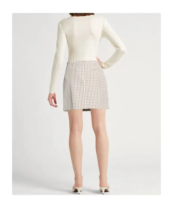 Tory Burch Checked Pleated Skirt