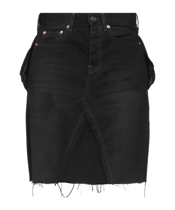 Balenciaga Metallic Denim A-line Skirt