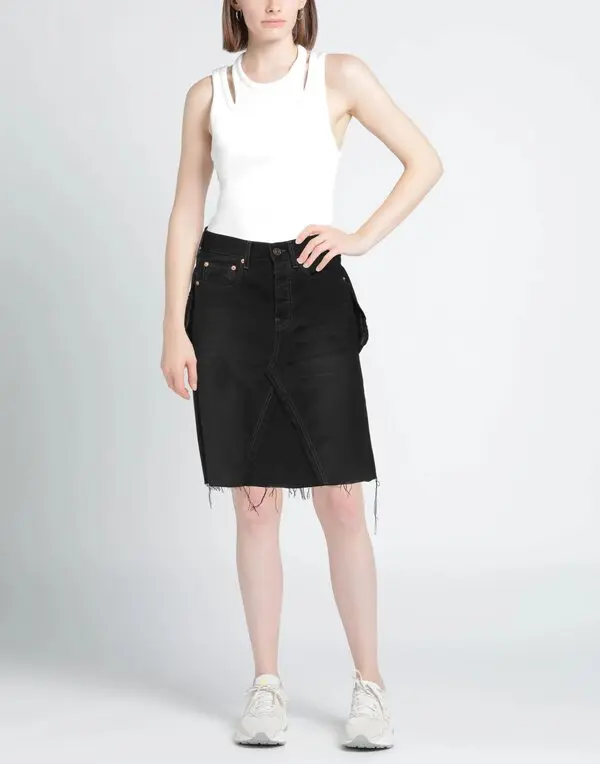 Balenciaga Metallic Denim A-line Skirt