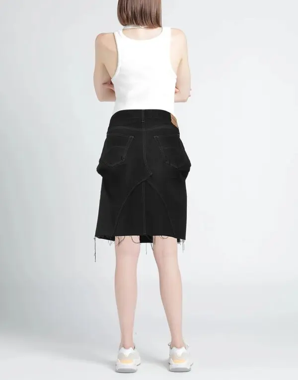 Balenciaga Metallic Denim A-line Skirt