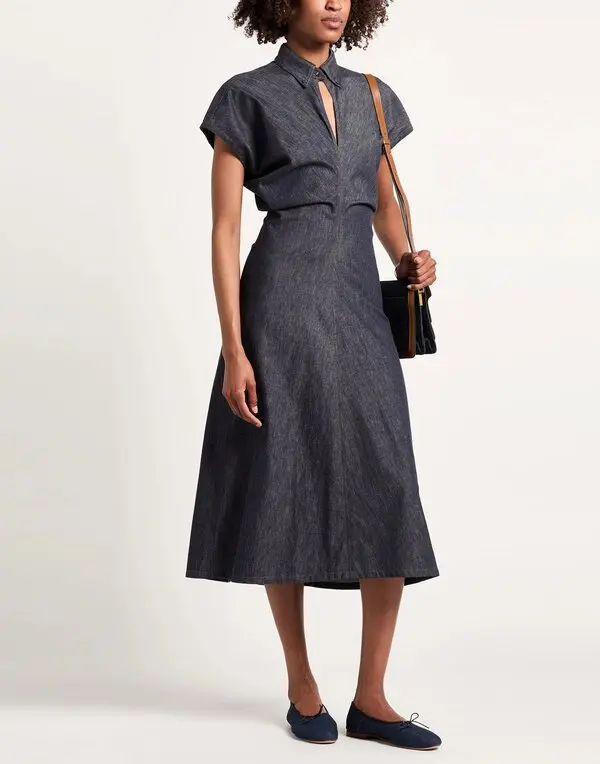 Brunello Cucinelli Dark Wash Denim Shirt Dress