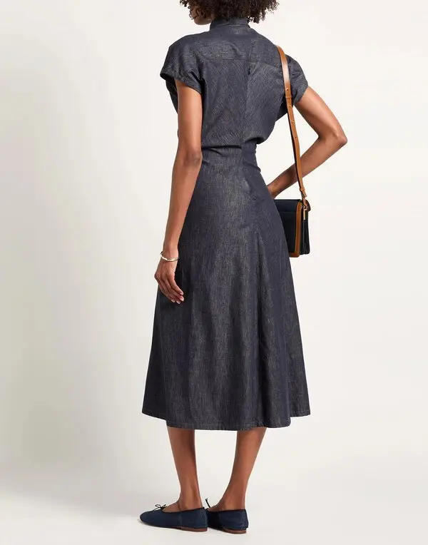Brunello Cucinelli Dark Wash Denim Shirt Dress