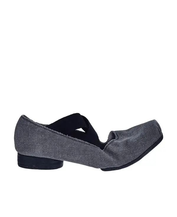 UMA WANG Brushed-effect Leather Ballerina Flats - Black