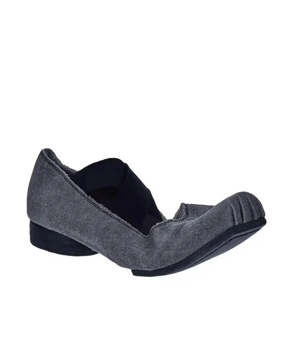 UMA WANG Brushed-effect Leather Ballerina Flats - Black