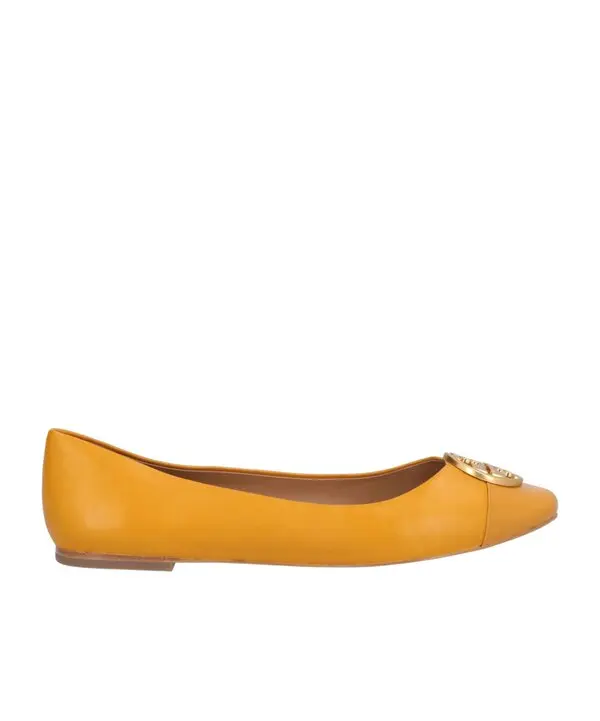 Tory Burch Leather Ballet Flats With Embellishment - Yellow