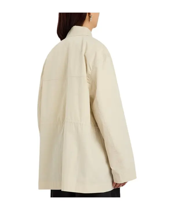 TOTEME Cotton-blend Poplin Drawstring Jacket - Nude