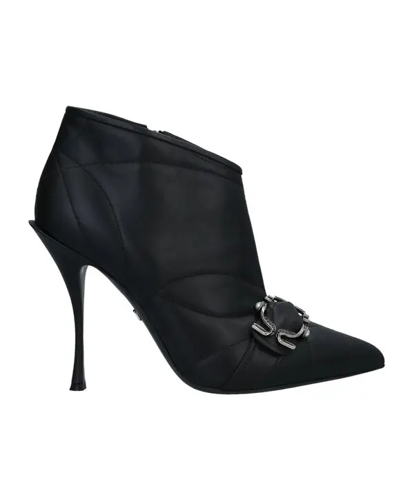 Dolce & Gabbana Quilted Leather Ankle Boots With Buckle Detail - Black