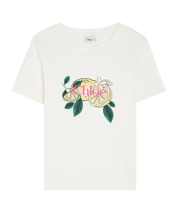 Chloé Minimalist Versatile Solid Color T-shirt